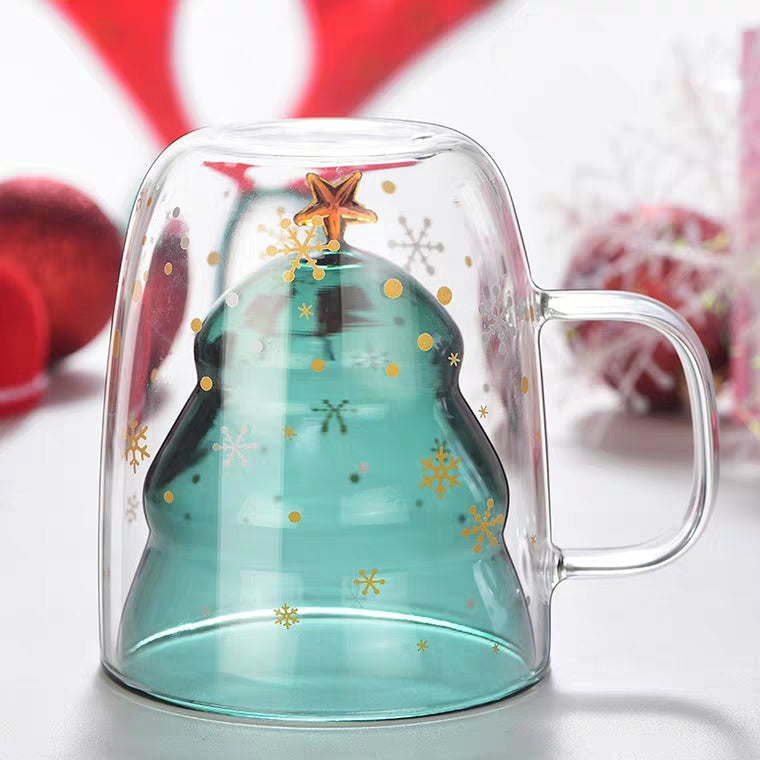 Christmas Tree Glass Cup JK2517 – Juvkawaii