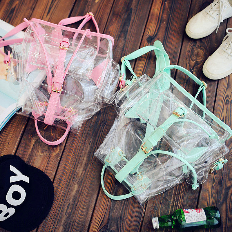 Transparent Jelly Backpack JK1874 – Juvkawaii